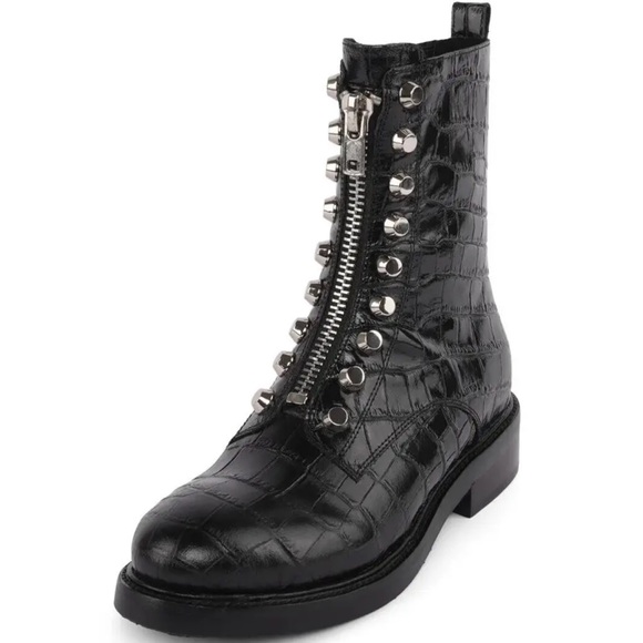 Jeffrey Campbell | Shoes | Jeffrey Campbell Tonette Black Croc Embossed ...